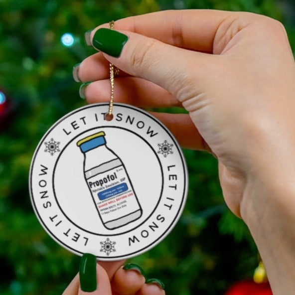 Let it Snow Propofol Ceramic Ornament – Shift Drip Co.