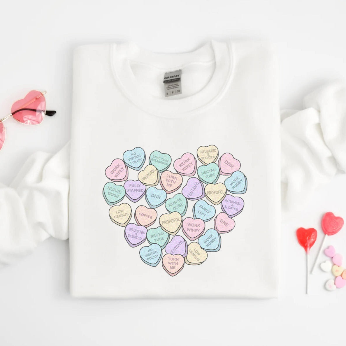 ICU Conversation Hearts Sweatshirt – Shift Drip Co.