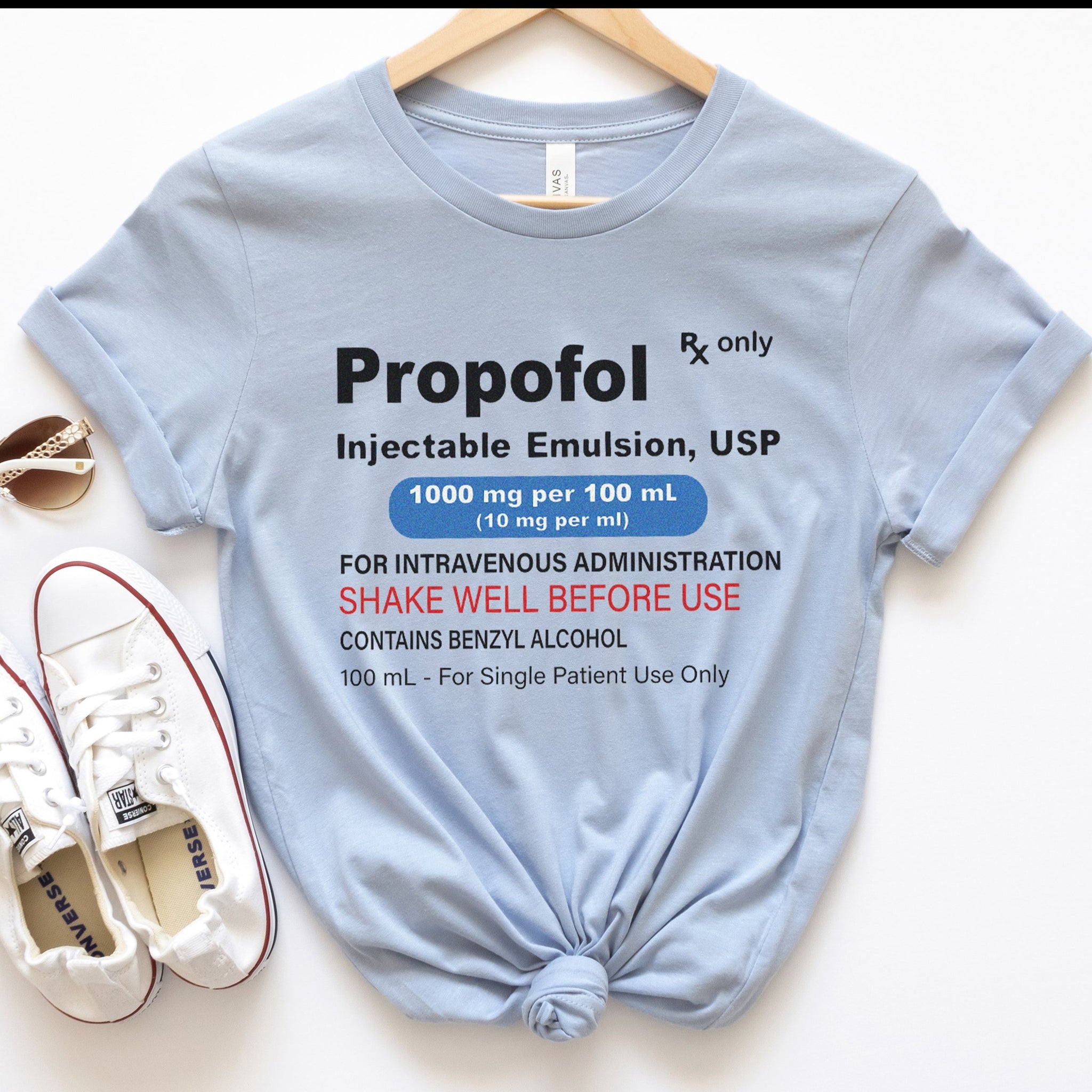 Propofol Label T-Shirt – Shift Drip Co.