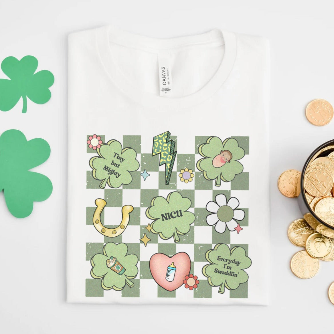 Checkered NICU St Patrick's Day T-Shirt – Shift Drip Co.